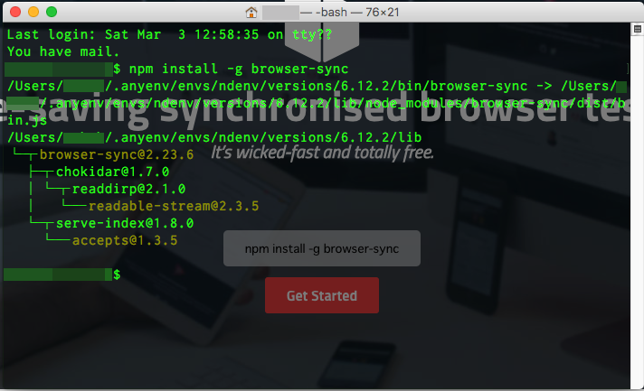 Browsersync Connected